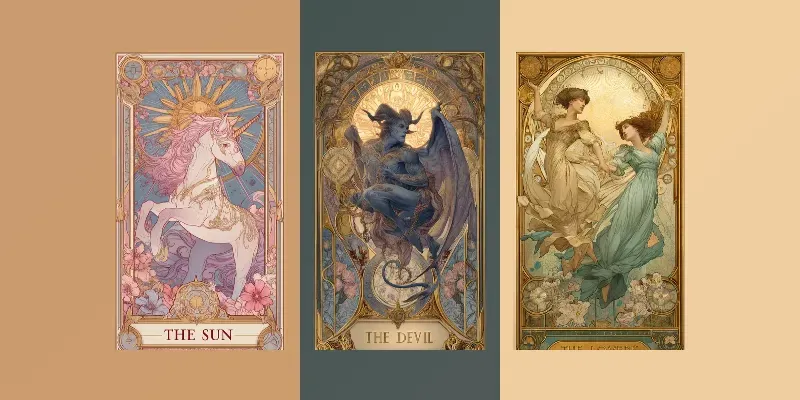 Fantasyinspired Major Arcana Tarot Card Midjourney Prompt | PromptBase