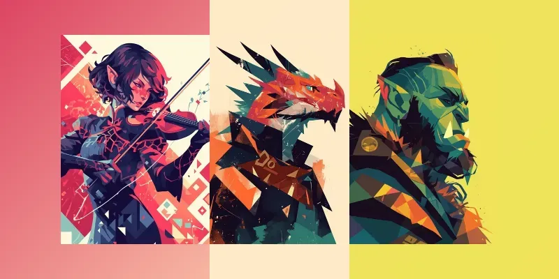 Minimalist Dnd Art Characters Generator App | PromptBase