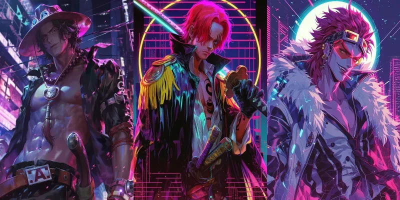 Retro Cyberpunk One Piece Characters Generator App | PromptBase