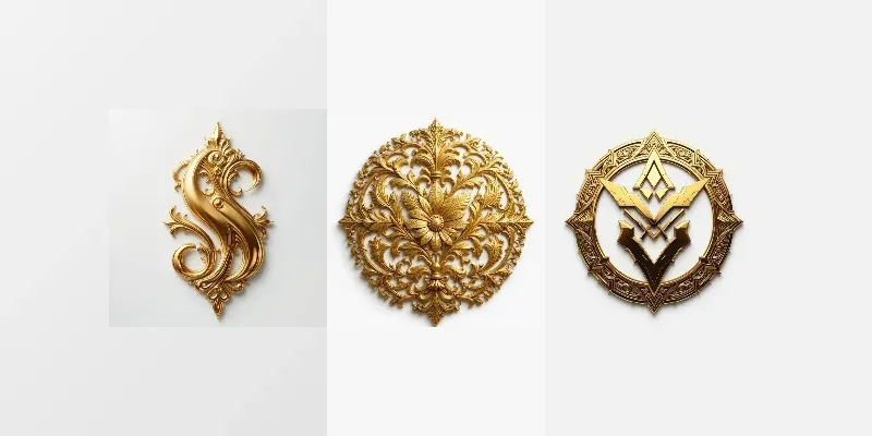 Golden Abstract Logos For Branding Generator App | PromptBase