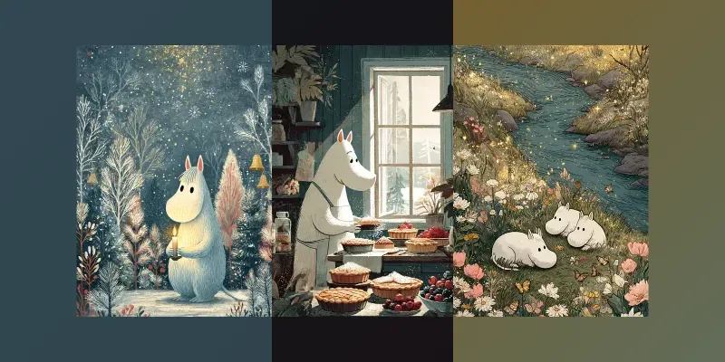 Moomins Celebrate 80th Anniversaries Midjourney Prompt | PromptBase