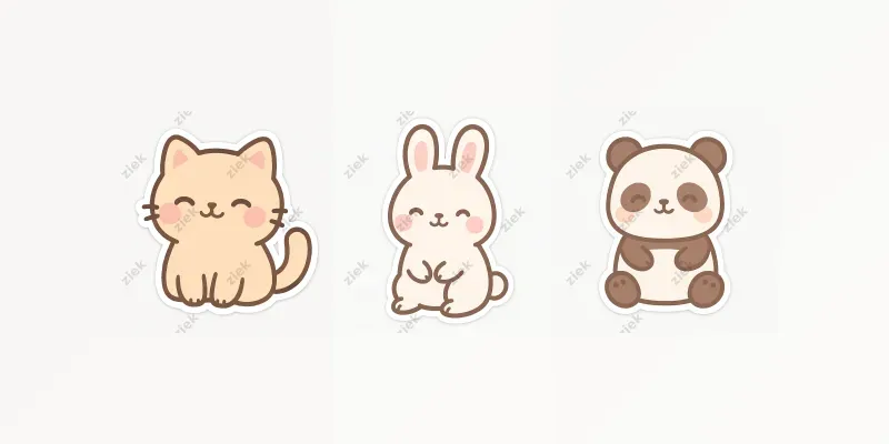 Kawaii Animal Sticker Generator App | PromptBase