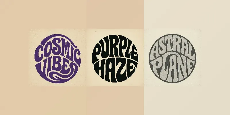 Retro Psychedelic 1970s Logo Design Generator App | PromptBase
