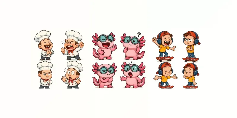 Emotion Grid For Kids Characters Generator App | PromptBase