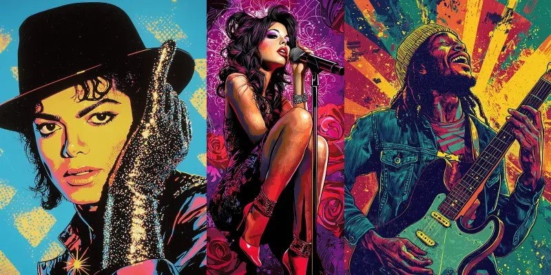 Pop Art Rock Star Poster Creator App | PromptBase