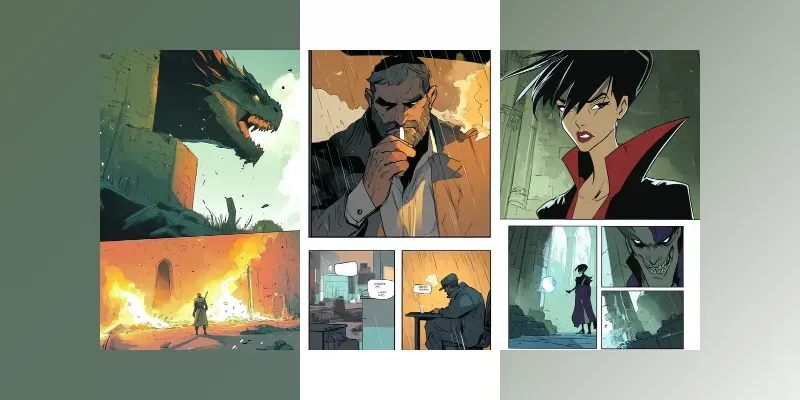 Your Characters In Detailed Comic Pages Generator App | PromptBase