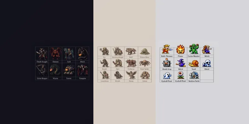 Retro Enemy Sprite Sheet Generator App | PromptBase