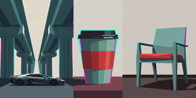 Polygonal Cel Shaded Vector Posters Generator App | PromptBase