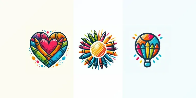 Crayon Logos With Fun Simple Symbols Generator App | PromptBase