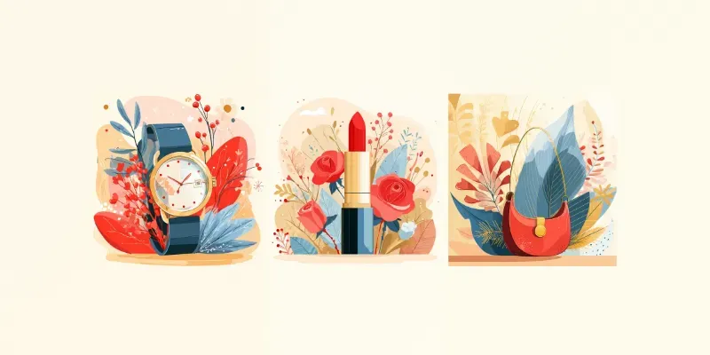 Retro Beauty Object Illustrations Generator App | PromptBase