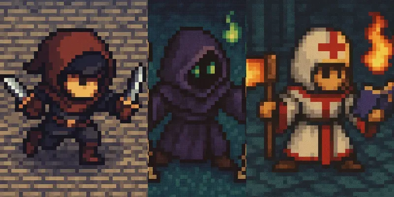 Retro Pixel Rpg Sprite Collection Generator App | PromptBase