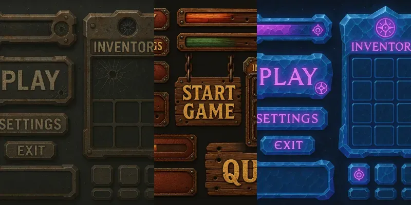 Vibrant Game Ui Element Packs Generator App | PromptBase