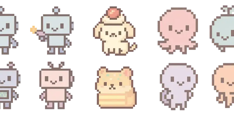 Pastel Pixel Pets Generator 22 Sheet App | PromptBase