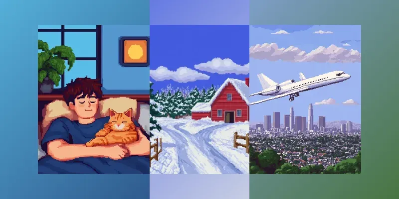 Vibrant Pixel Art Scenes And Subjects Generator App | PromptBase