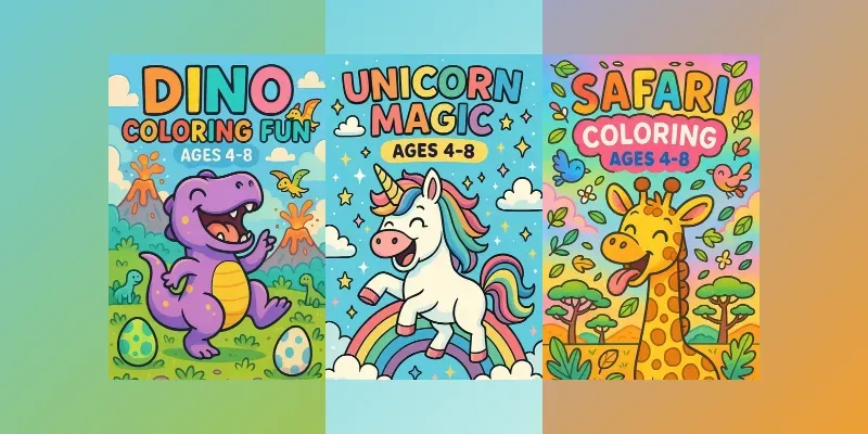 Kids Coloring Book Covers Generator App | PromptBase