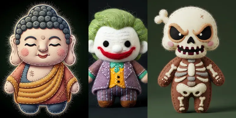 Wool Felt Cartoon Magic Imagen Prompt | PromptBase