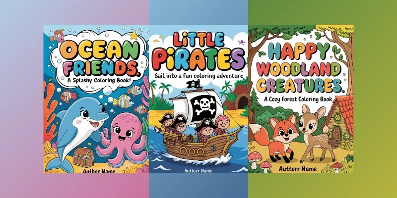 Kdp Coloring Book Covers For Kids Ideogram Prompt | PromptBase