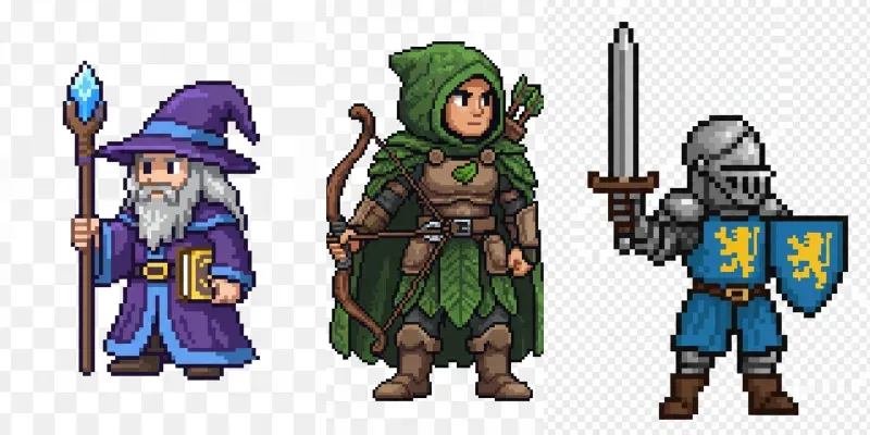 Pixel Rpg Hero Sprite Generator App | PromptBase