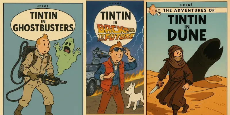 Tin Tin Herge Cover Parodies Generator App | PromptBase