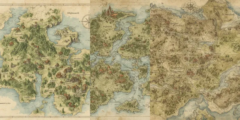 Medieval Strategy Gamestyle Fantasy Map Generator App | PromptBase
