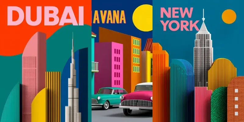 Global City Posters For Merch Generator App | PromptBase