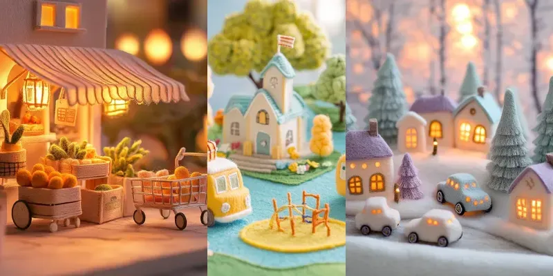 Cute 3d Felt Scenes Generator App | PromptBase